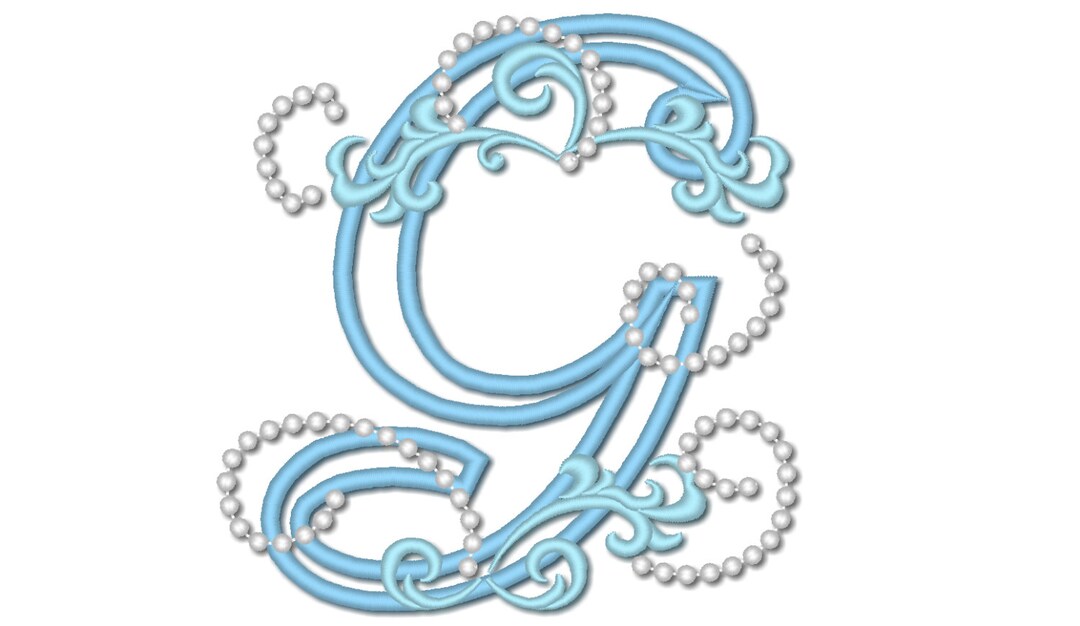 Frozen Alphabet Letter G Swirly Ice Princess Monogram Only G - Machine ...