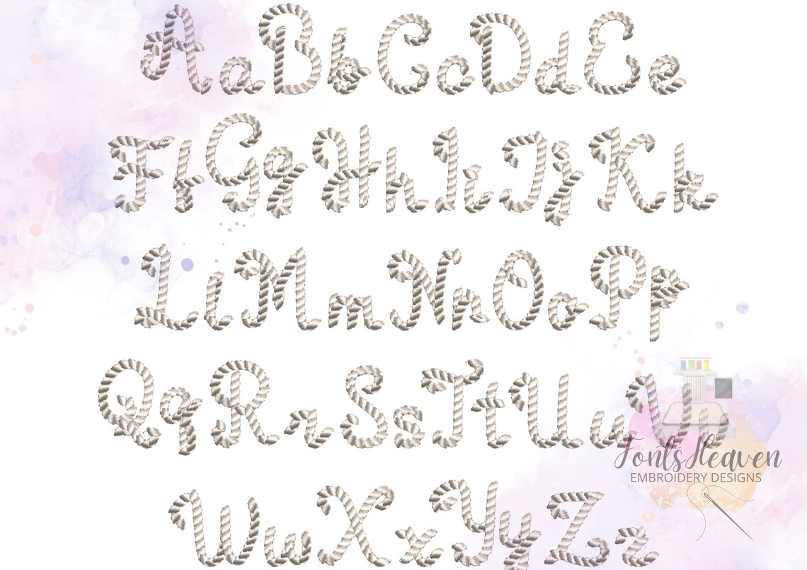 Camila Modern Rope Stitch Nautical Script Handwritten Cursive Font ...