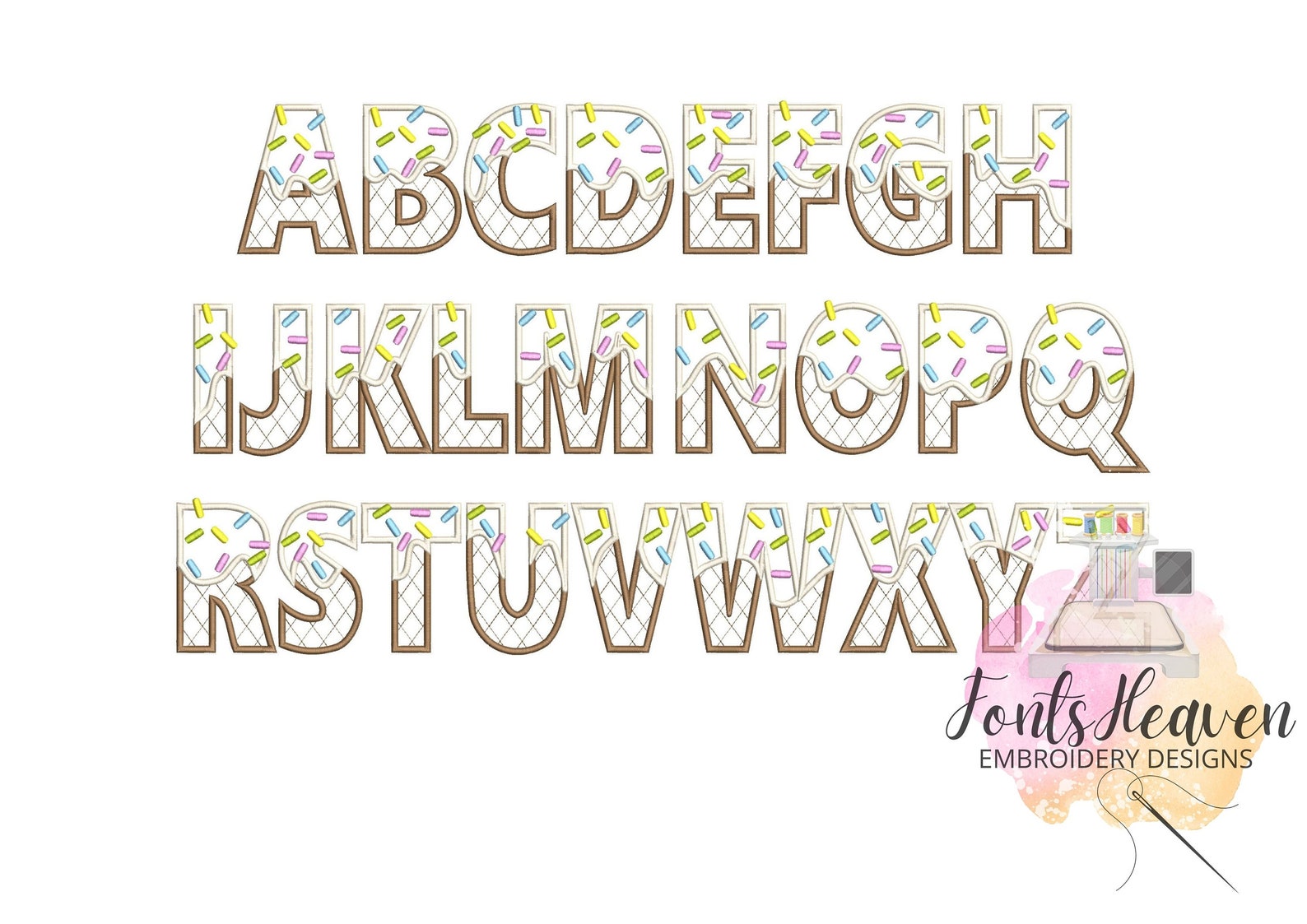 Applique Ice Cream FONT Alphabet Letters in Assorted Sizes - Etsy