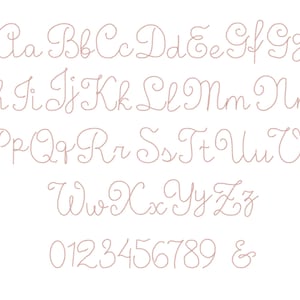 Pearl Stitch Script Handwritten Cursive Font Alphabet Machine ...