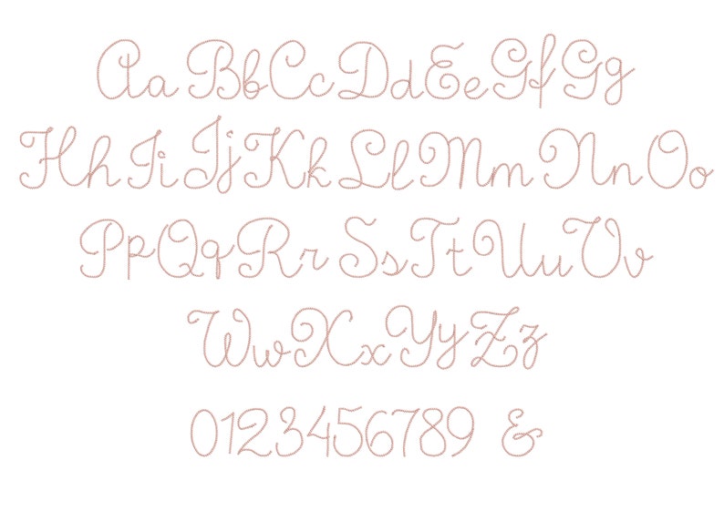 Pearl Stitch Script Handwritten Cursive Font Alphabet Machine - Etsy