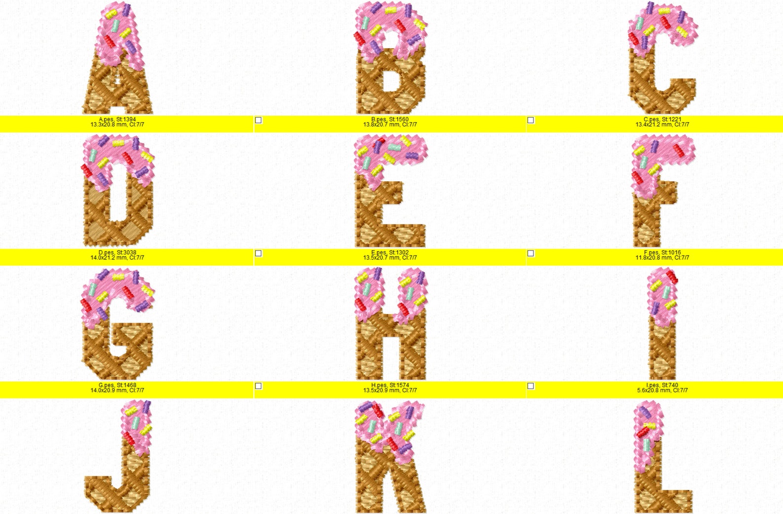 Mini Small Wee Ice-cream FONT Alphabet Letters in Assorted - Etsy