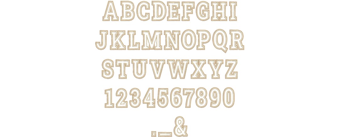 Nice Sport Font Two Outlines, Double Outline Alphabet Machine ...