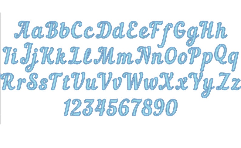 Simply Cursive Font Applique Monogram Alphabet Letters Numbers Machine ...