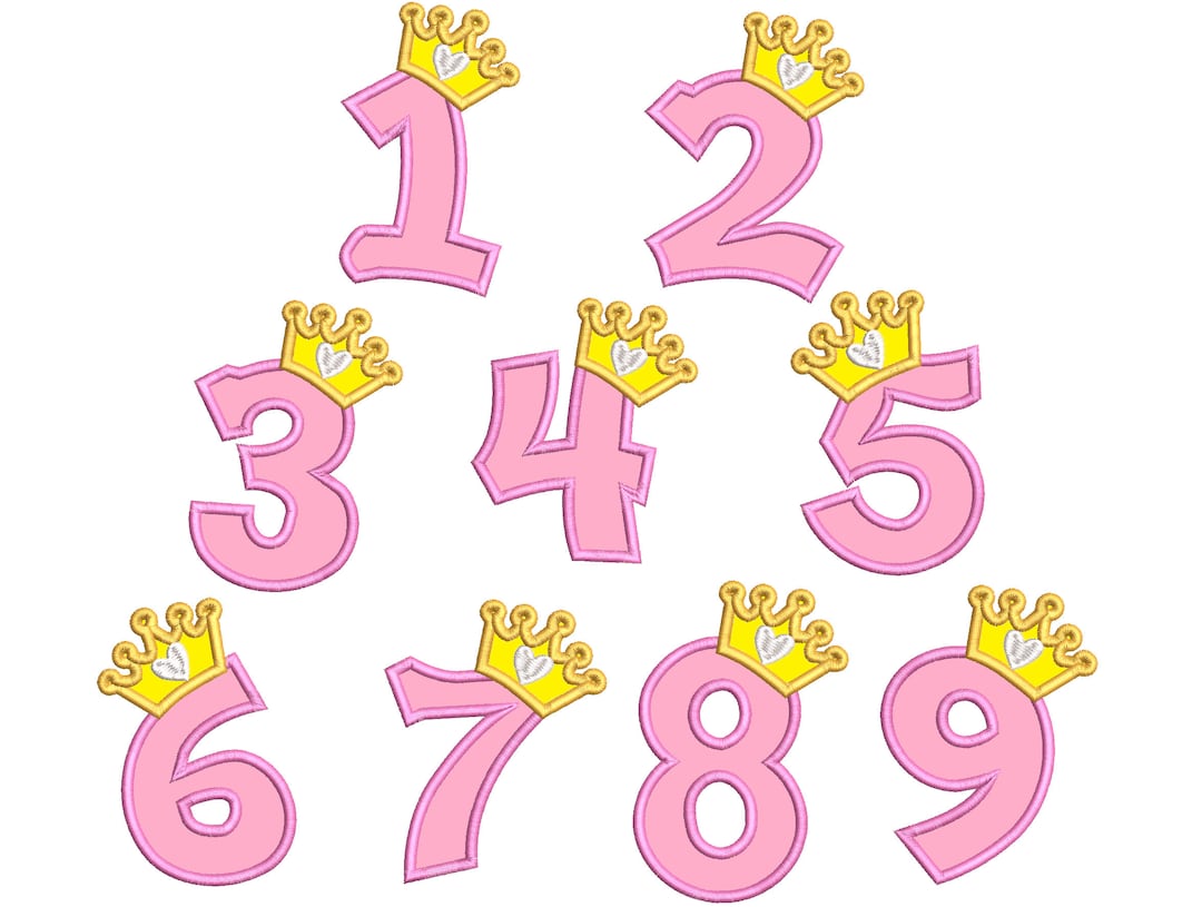 Princess Crown Birthday Numbers Kids Baby Girl T-shirt Party Outfit ...