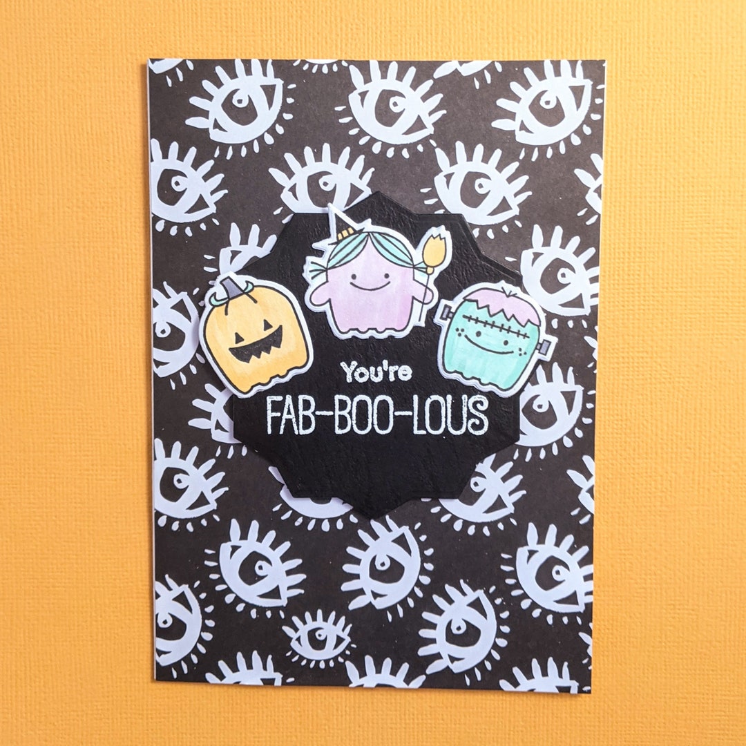 Halloween Card Fab-boo-lous With Personalised Envelope - Etsy