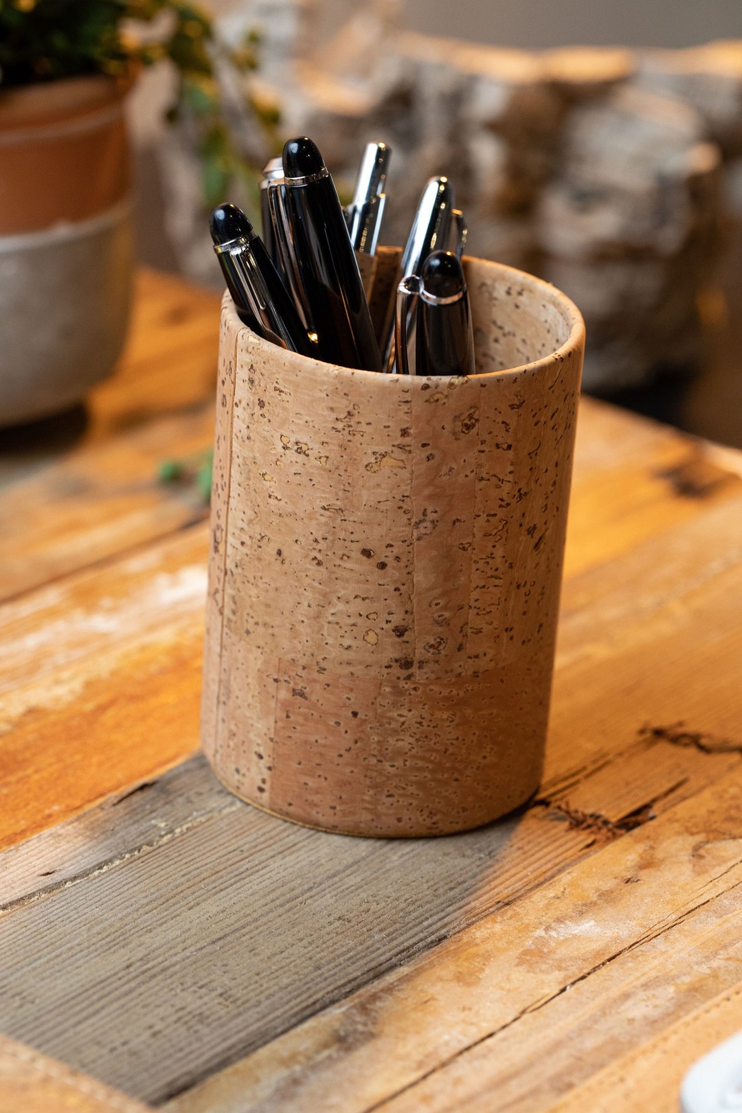 Cork Pen Desk Holder - Etsy