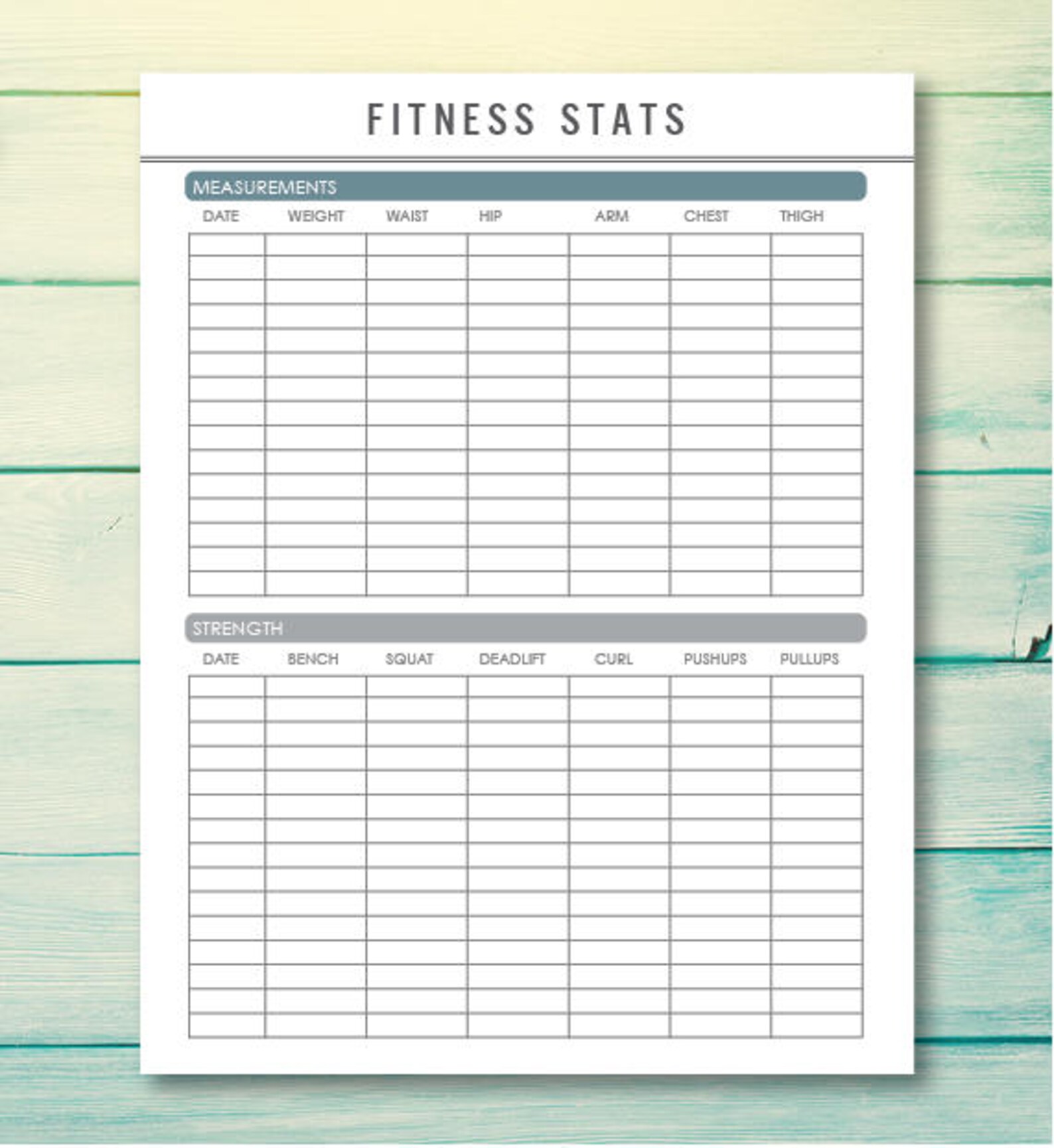 Printable Fitness Planner, Workout Log, Workout Tracker, Weight ...