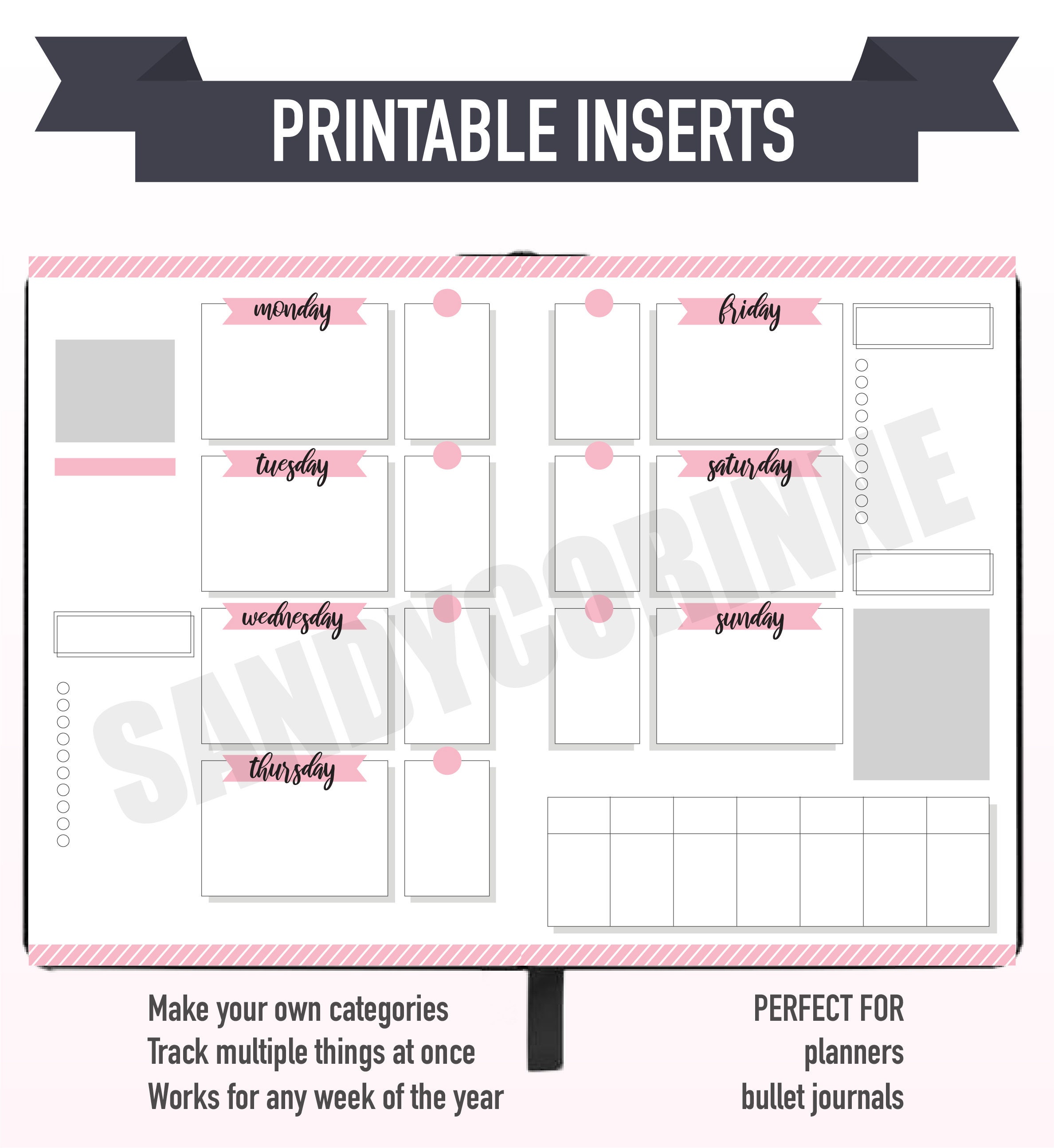 Pink Bullet Journal Weekly Printable | Bullet Journal Weekly Layout ...