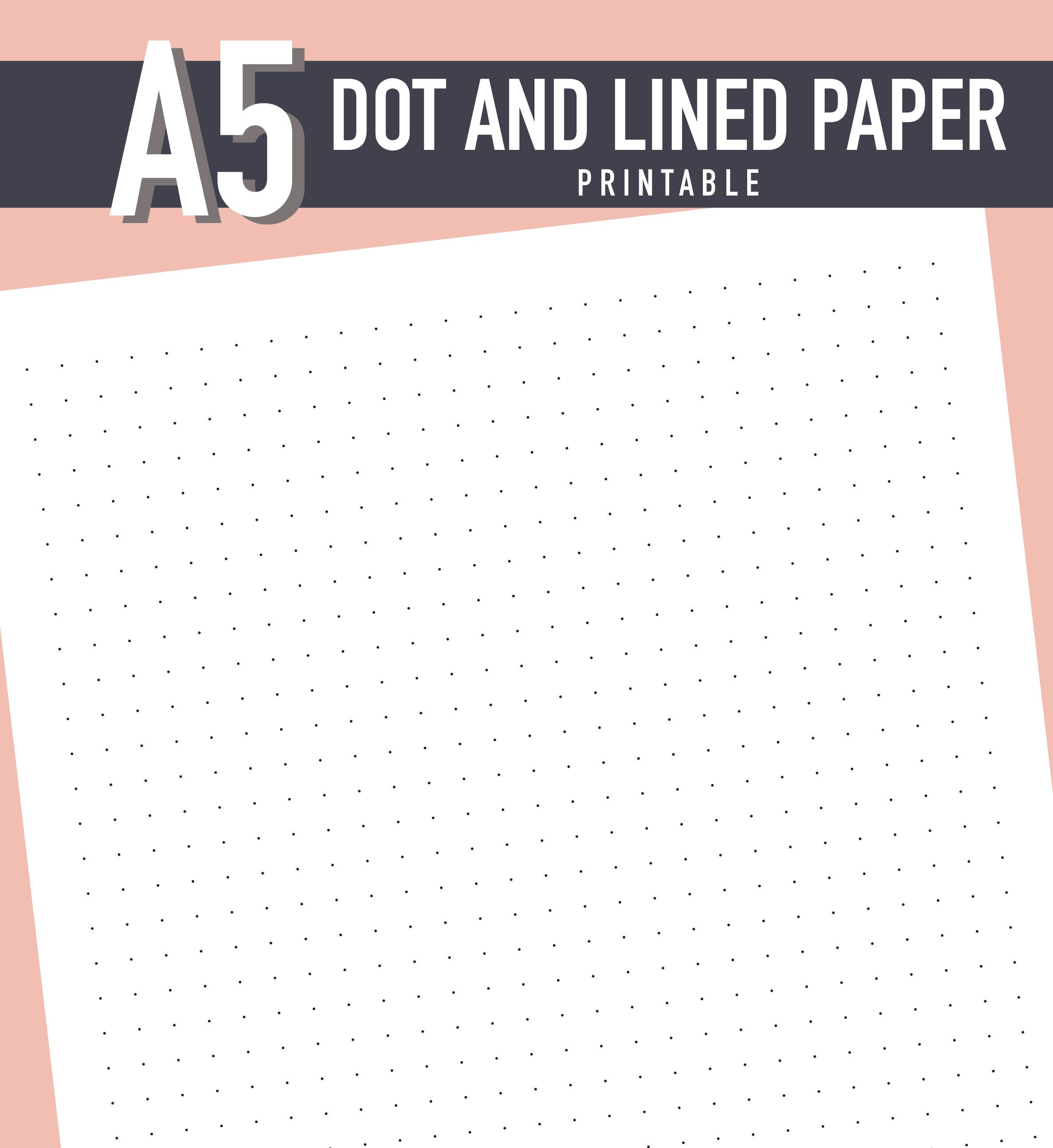 A5 Printable Dot Grid and Lined Paper | Bullet Journal Paper | A5 ...