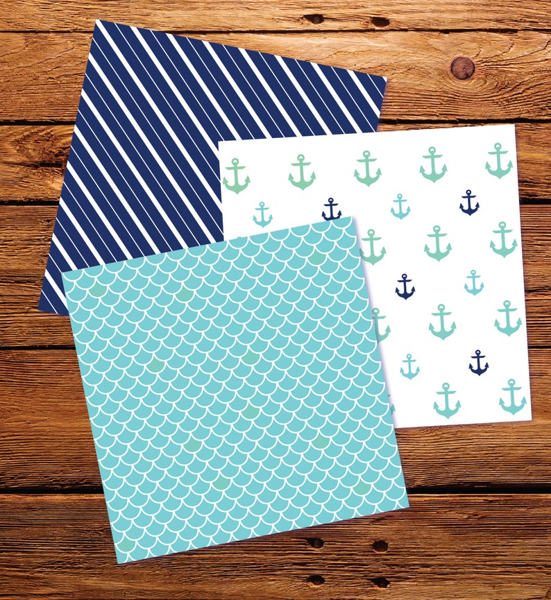 Anchor Digital Paper, Nautical, Polka Dot, Printable, Digital Download ...