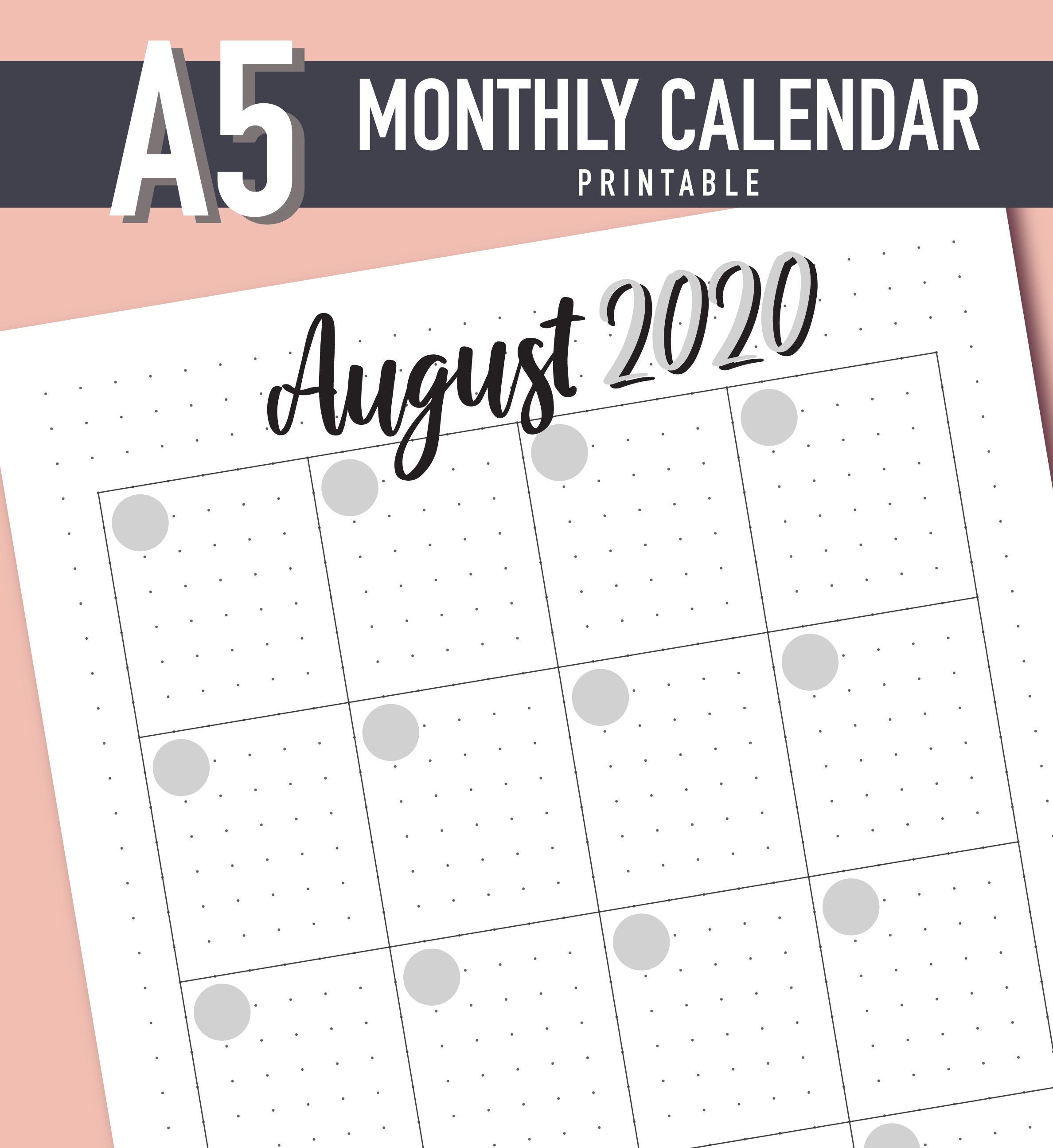 Bullet Journal Monthly Calendar Printable Bullet Journal Monthly ...