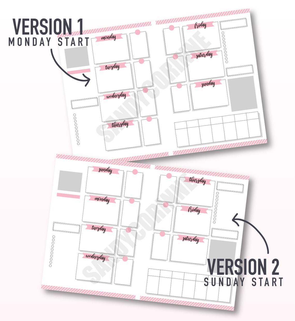 Pink Bullet Journal Weekly Printable Bullet Journal Weekly Layout A5