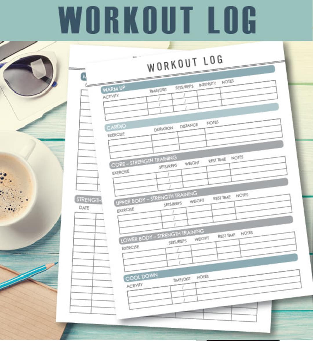 Printable Fitness Planner, Workout Log, Workout Tracker, Weight ...