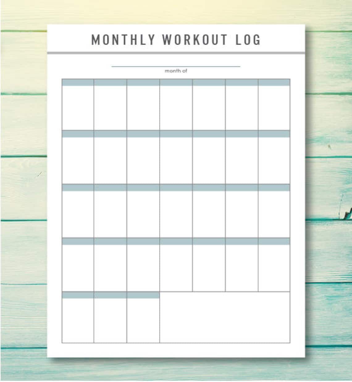 Printable Fitness Planner, Workout Log, Workout Tracker, Weight ...