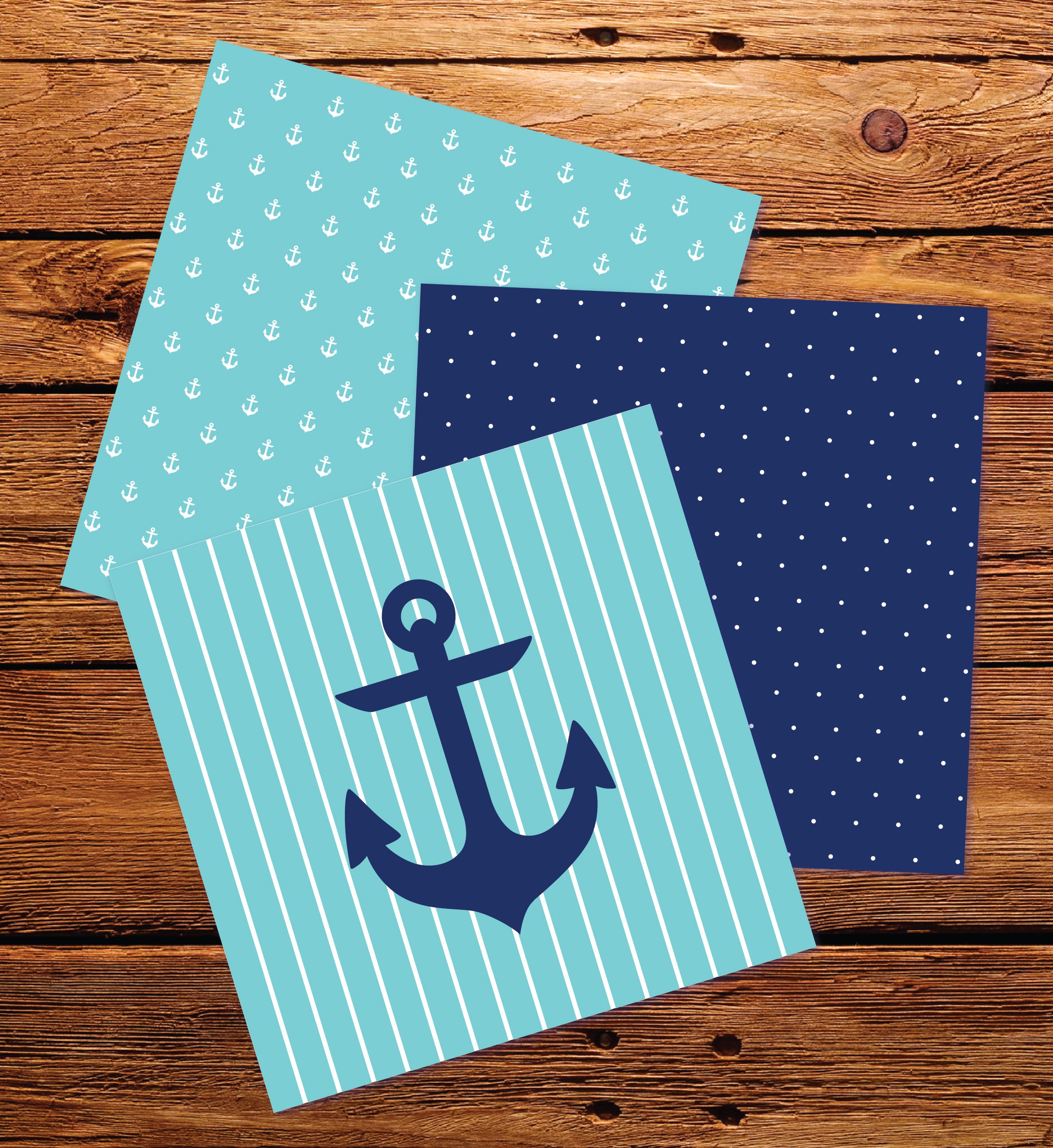 Anchor Digital Paper, Nautical, Polka Dot, Printable, Digital Download ...