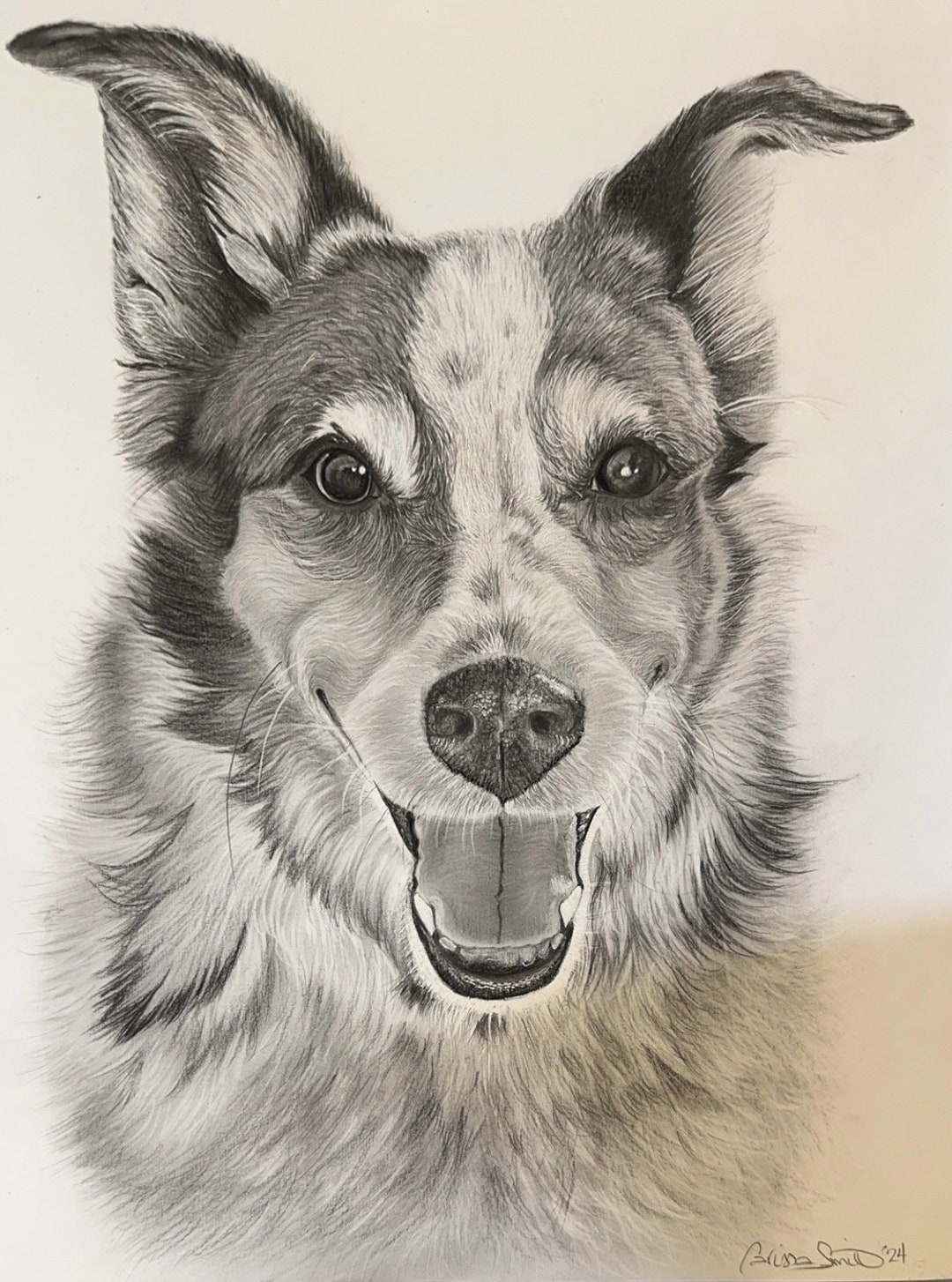 Personalised Pet Sketch, Custom Animal Drawing, Dog Portrait From Photo ...