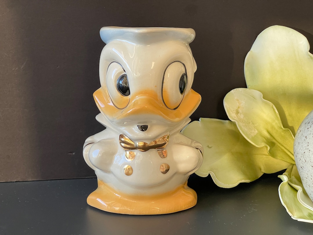 Vintage 1940s Donald Duck Gold Trim Ceramic Pitcher Walt Disney Made by ...
