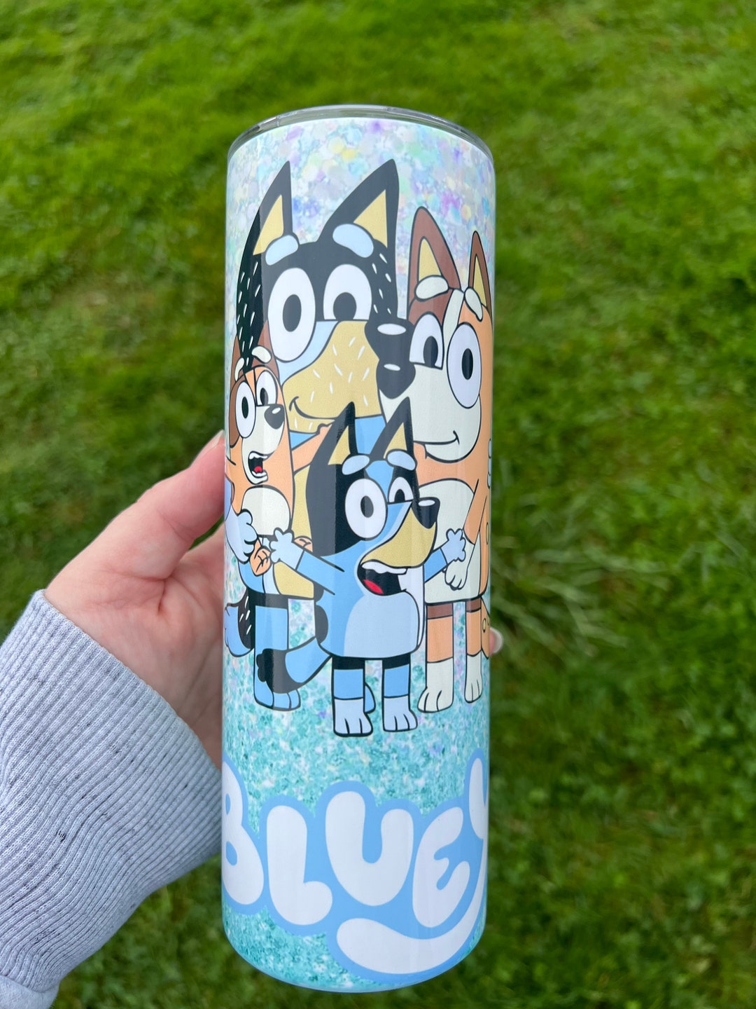 Blue Glitter Tumbler, Bluey and Family, Blue Healer - Etsy UK