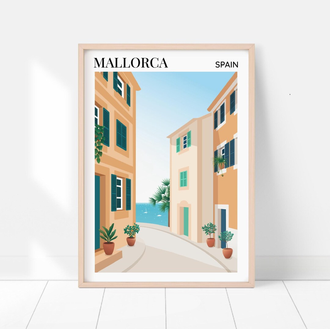 Mallorca Art Print - Palma De Mallorca Decor - Balearics Spain Travel ...