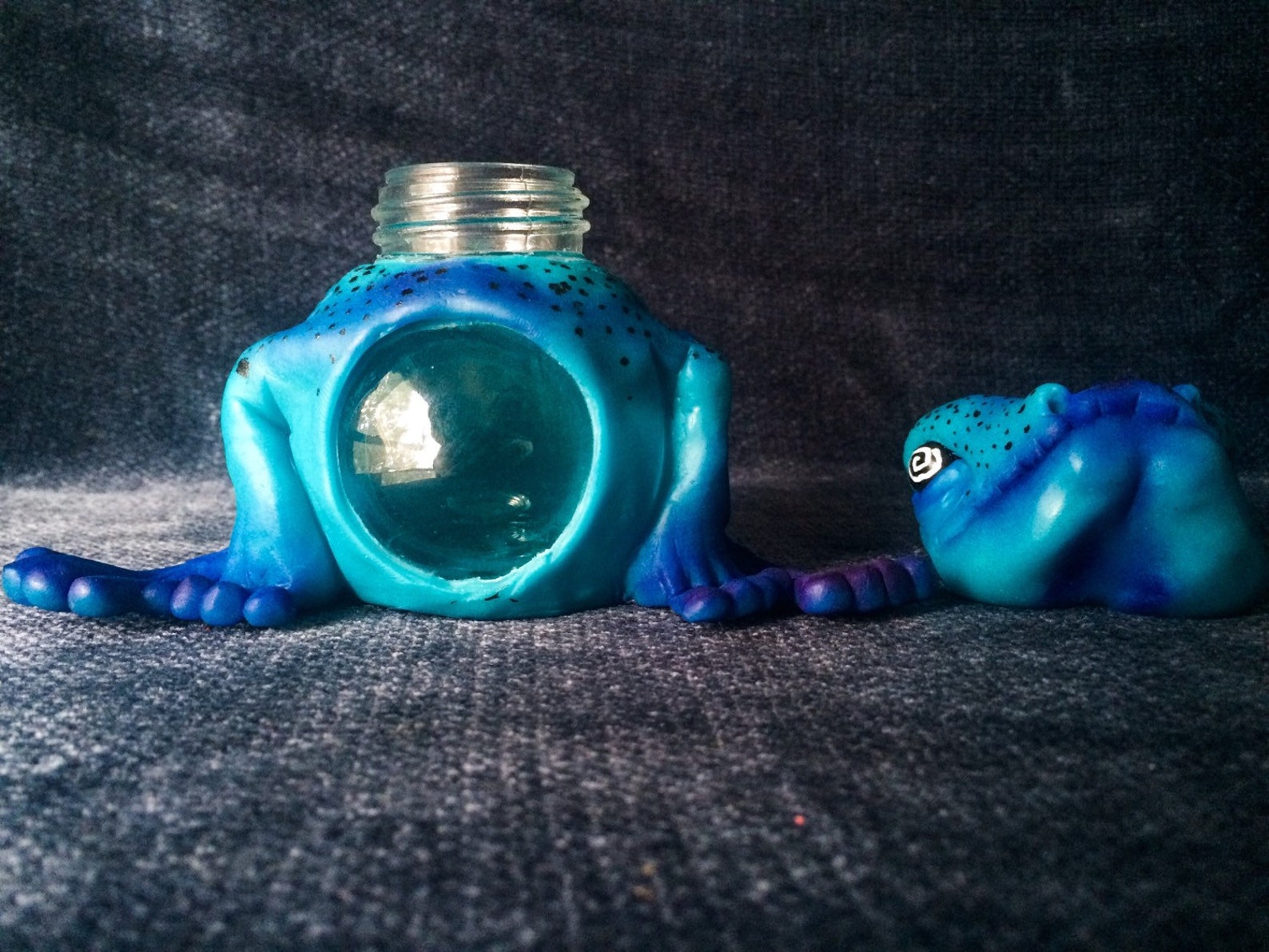 Blue Dart Frog Fantasy Creature Stash Jar or Keepsake Jar | Etsy
