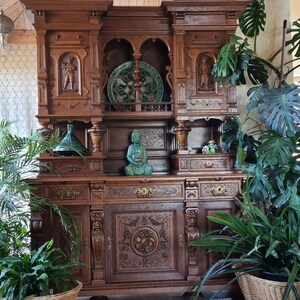 A. Strandberg Old Oak Buffet 1900, Wood Carvings, the Work of a Swedish ...