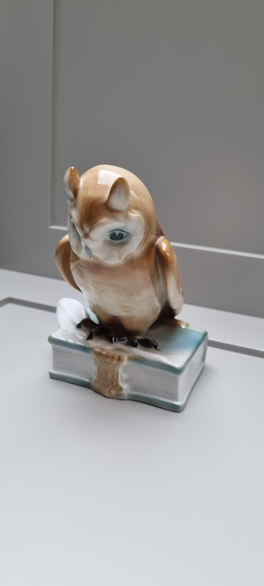 Large ZSOLNAY HUNGARY OWL on Book Figurine - Etsy