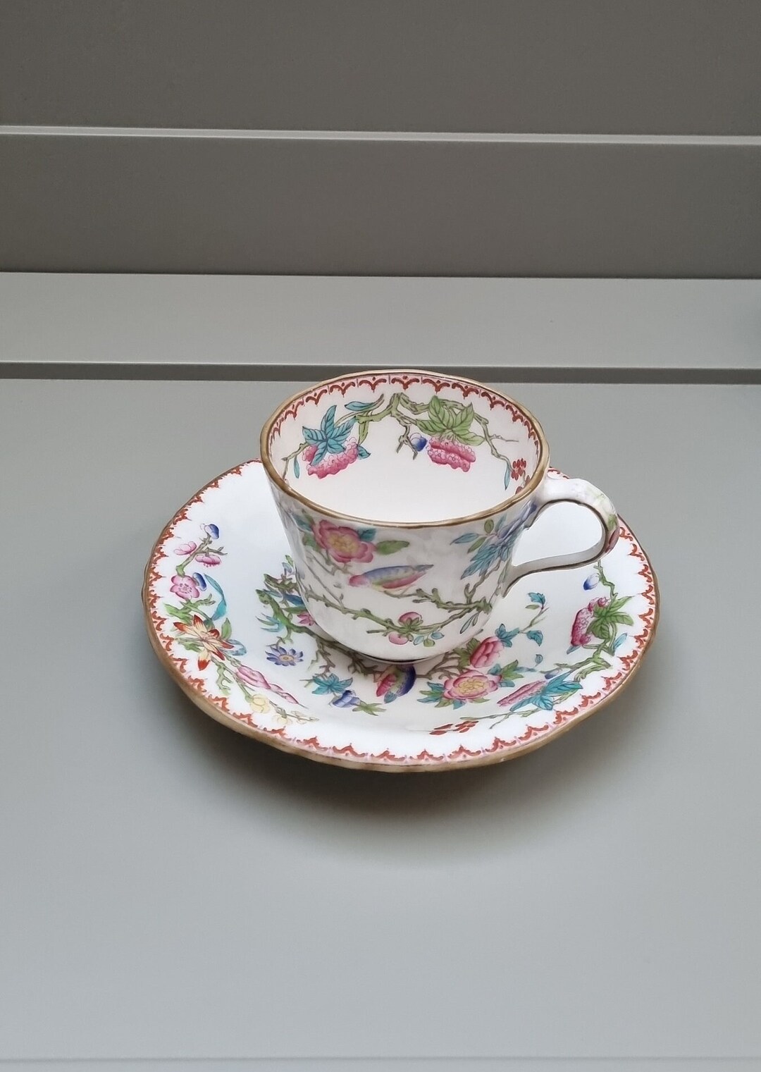 Antique Cup and Saucer Set Made by Mintons in England in the Cuckoo ...