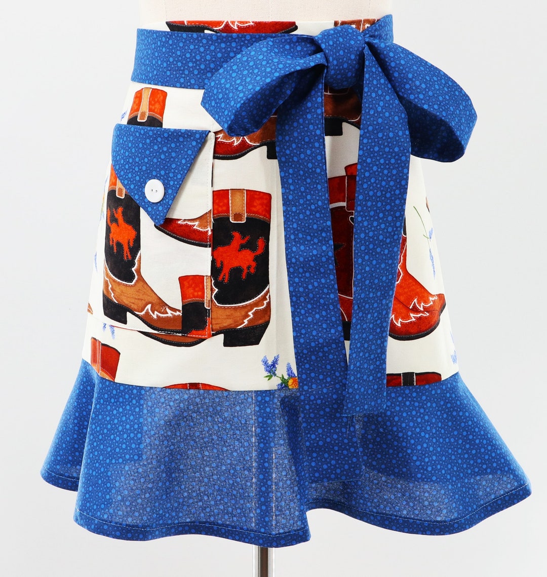 Retro Texas Half Apron for Women, Waist Apron With a Texas Theme of ...