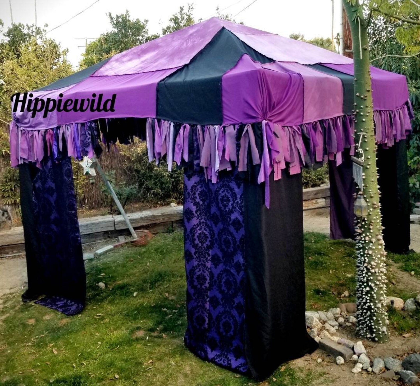 Rustic Witch 10x10 Vendor Canopy Cover: Purple & Black Fringe Tent - Etsy
