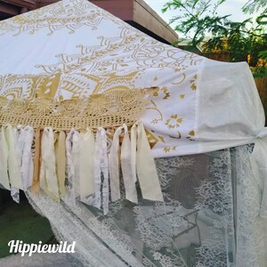 Vendor Tent Cover, Boho Tent, Boho Canopy Cover, White Lace Tent, Popup ...