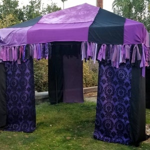 Rustic Witch 10x10 Vendor Canopy Cover: Purple & Black Fringe Tent - Etsy