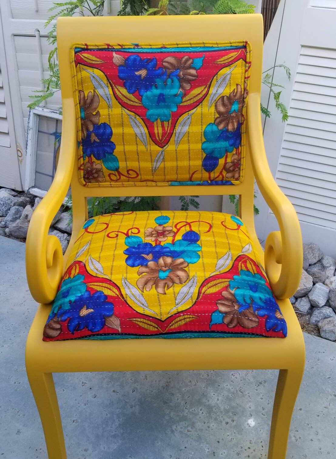 Patchwork Kantha Accent Chair: Rustic Boho French Style - Etsy