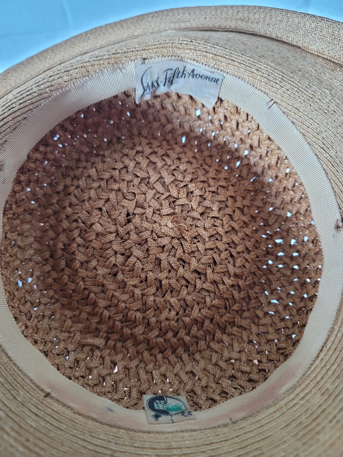 Vintage 1940s Sax Fifth Avenue Straw Hat With Velvet Ribbon - Etsy