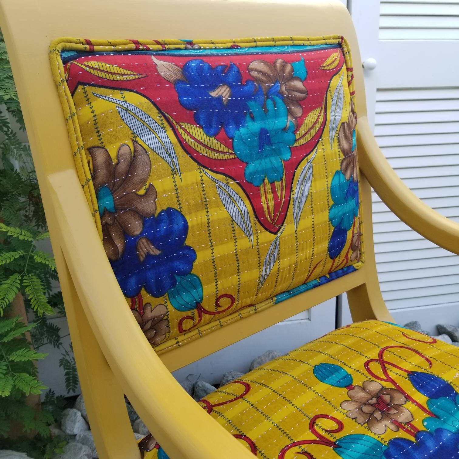 Patchwork Kantha Accent Chair: Rustic Boho French Style - Etsy