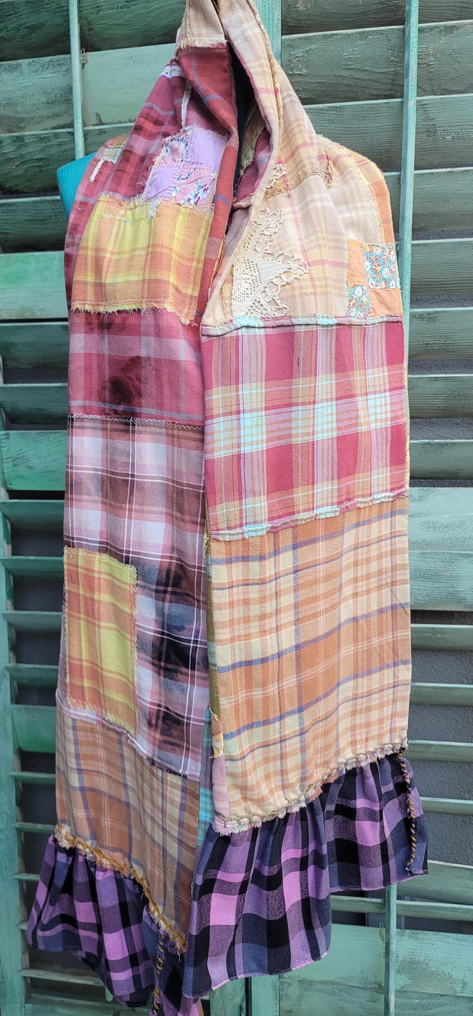 Handmade Scarf, Patched Heart Scarf, Hippiewild Scarf, Patchwork ...