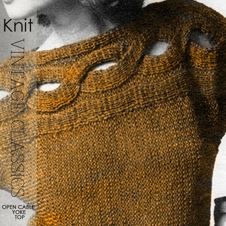 VINTAGE 80's KNIT | "open Cable Yoke" Top | PDF Pattern - Etsy