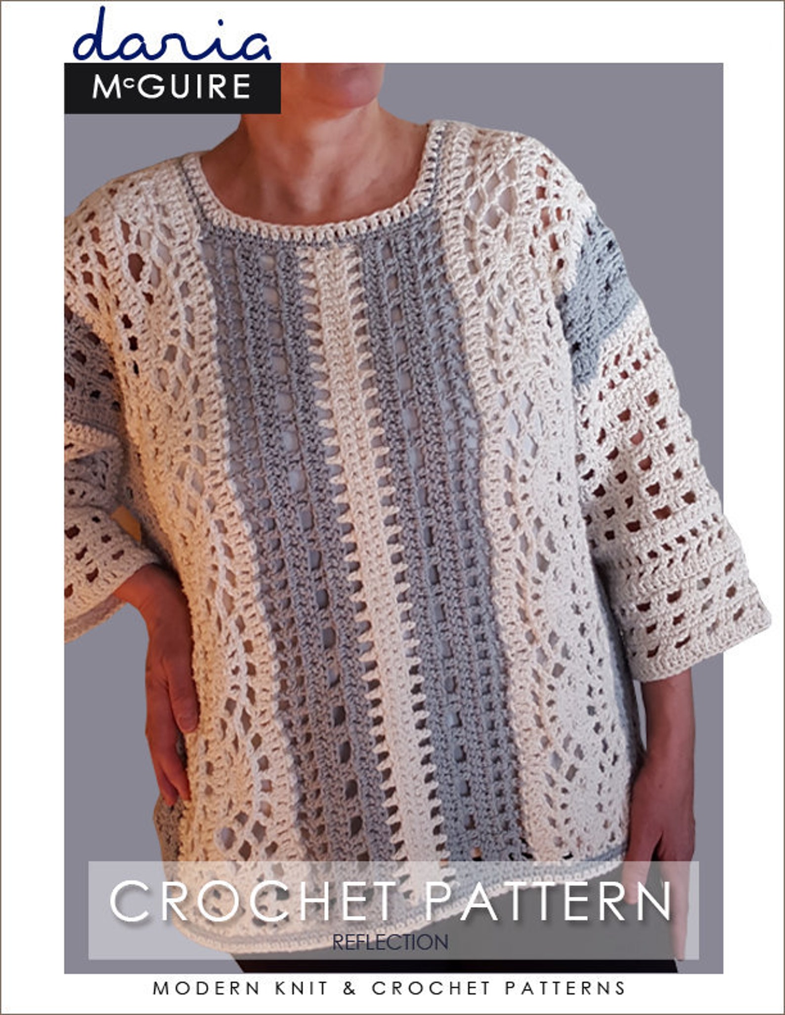 Reflection Lacy Panel Pullover | Vintage Inspired Crochet PDF Pattern ...