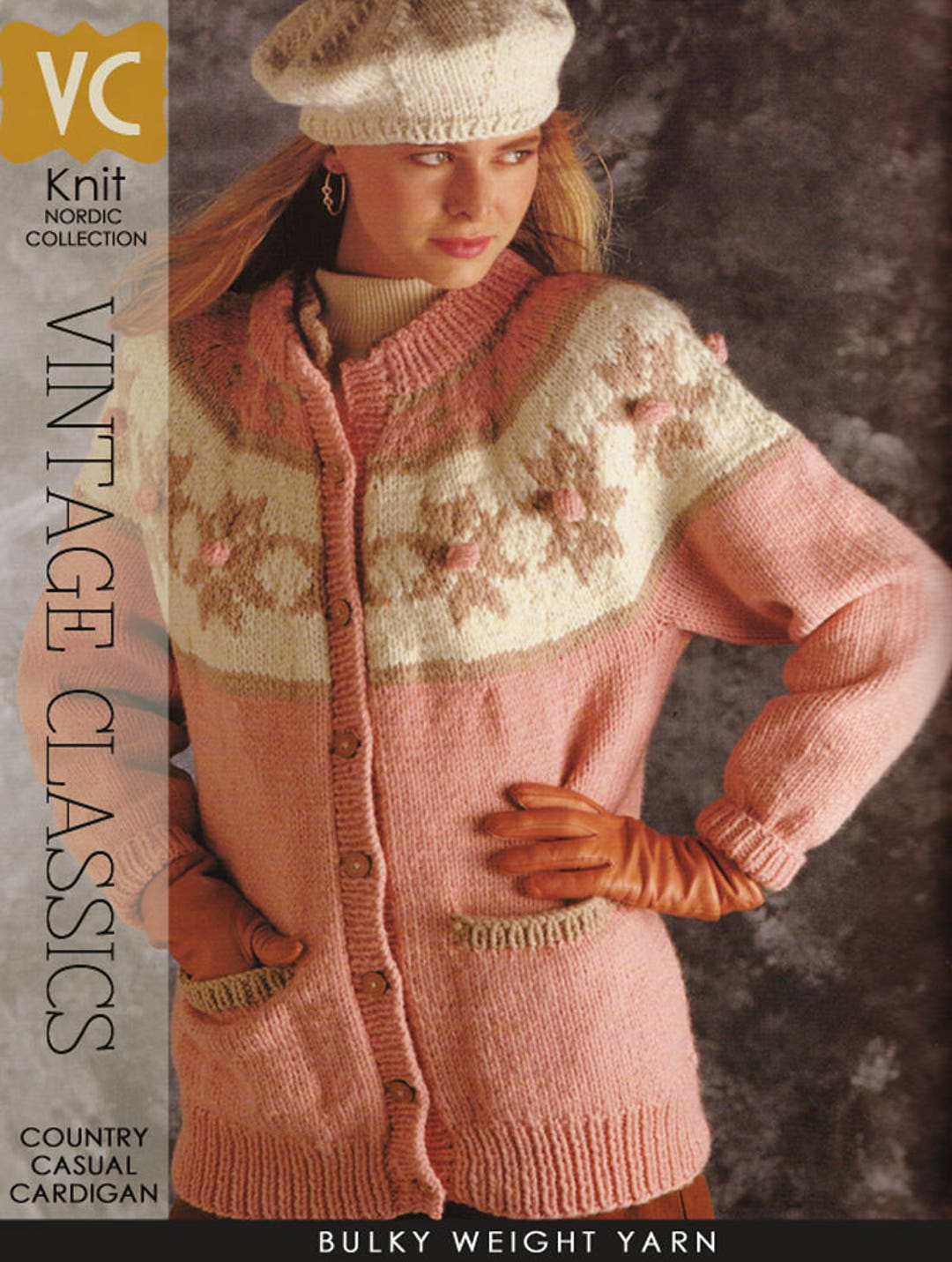 VINTAGE 80's KNIT | Nordic Bulky "country Casual Cardigan" | PDF ...