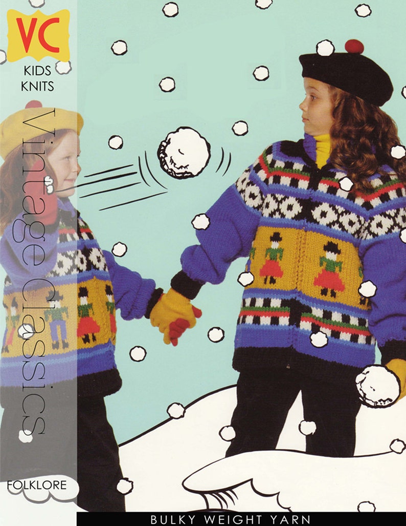 VINTAGE 80's KNIT | Kids "folklore" Jacket | PDF Instant Upload Pattern ...