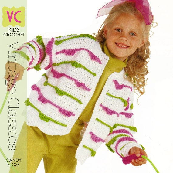 VINTAGE 80's CROCHET Kids candy Floss | Etsy