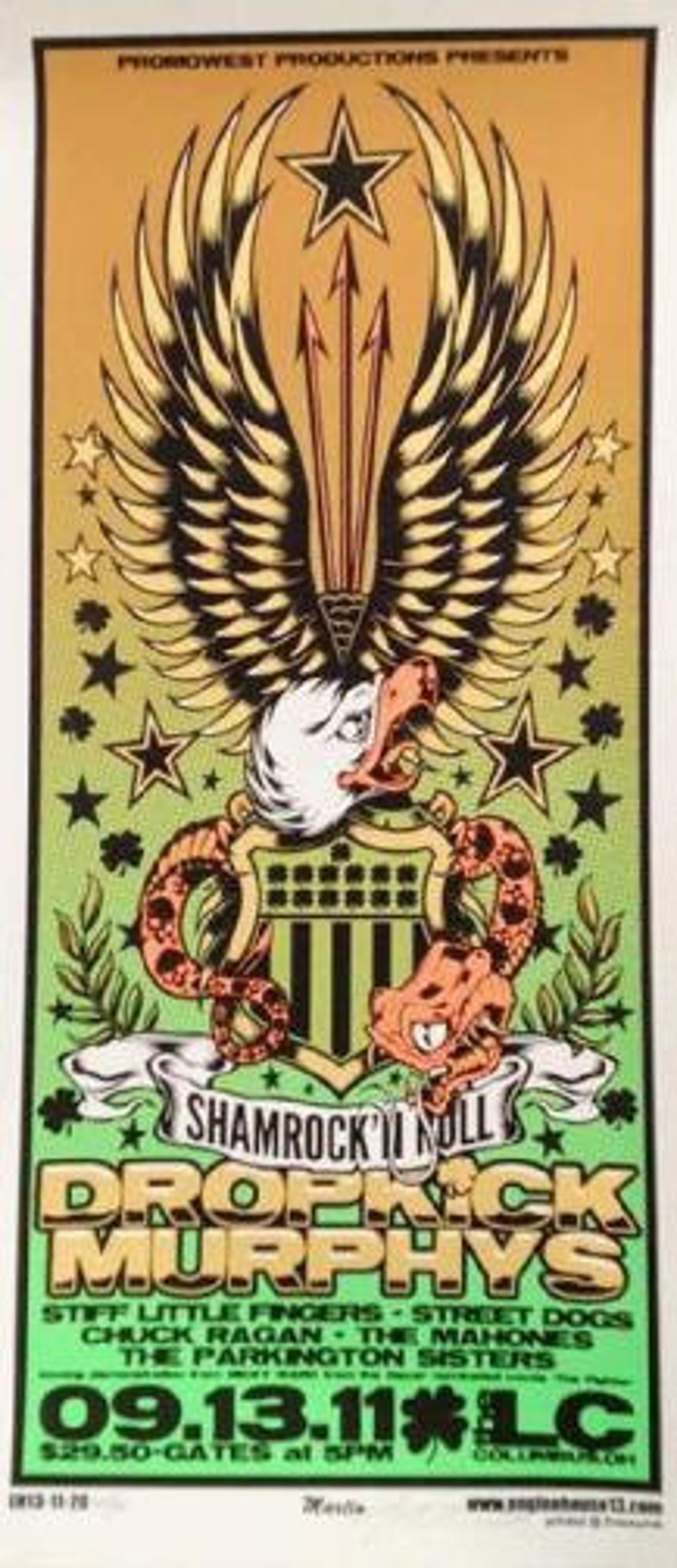Dropkick Murphys Columbus Ohio 2011 Silkscreen Concert Poster - Etsy