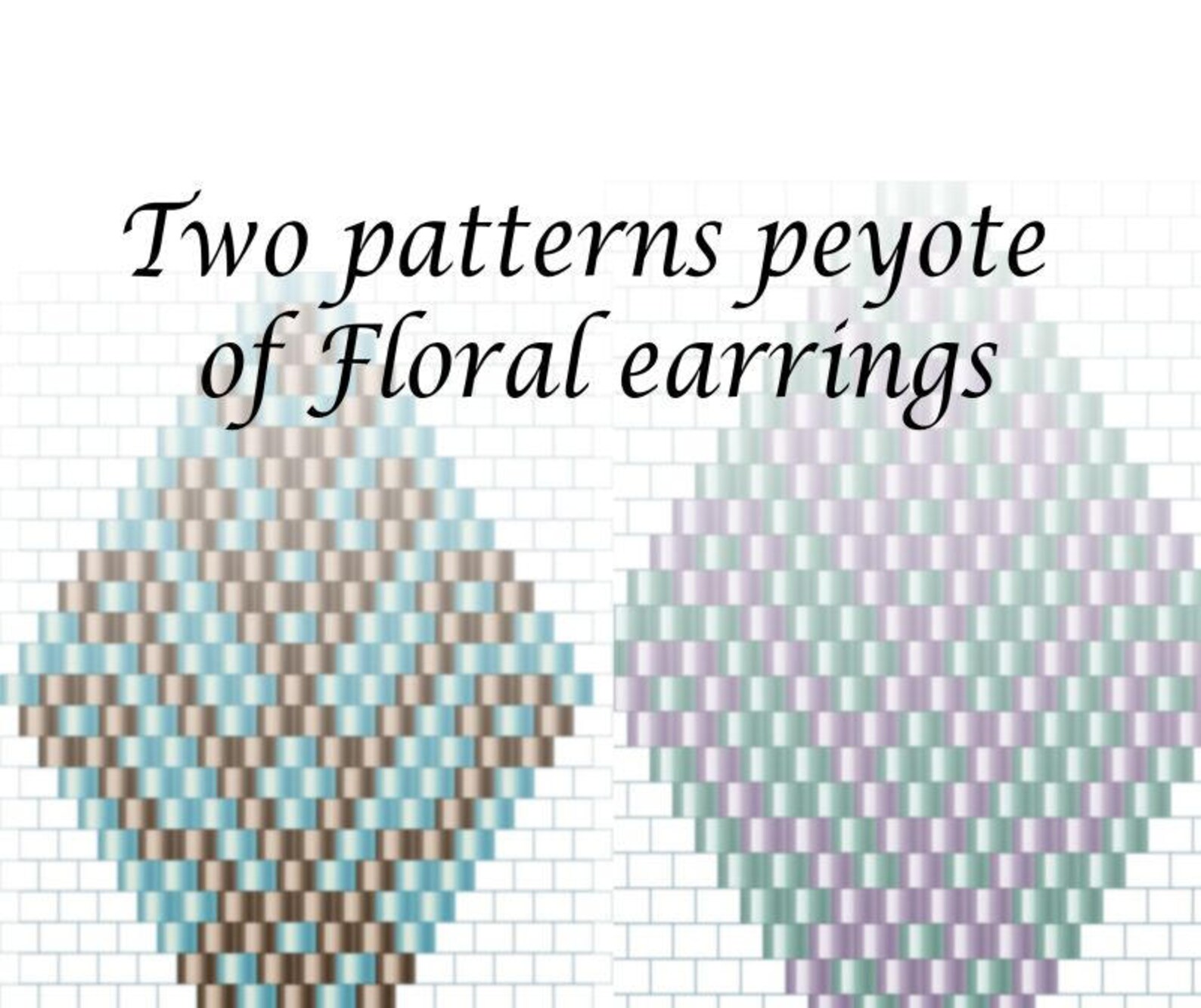 Two Patterns Peyote of Floral Diamond Shaped Earrings Native - Etsy