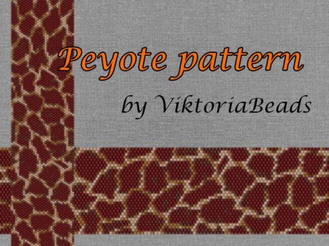 Giraffe Skin Peyote Pattern Even Stitch Bracelet Animal Brown Beadwork ...