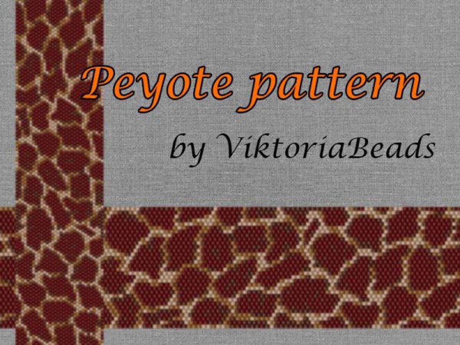 Giraffe Skin Peyote Pattern Even Stitch Bracelet Animal Brown Beadwork ...