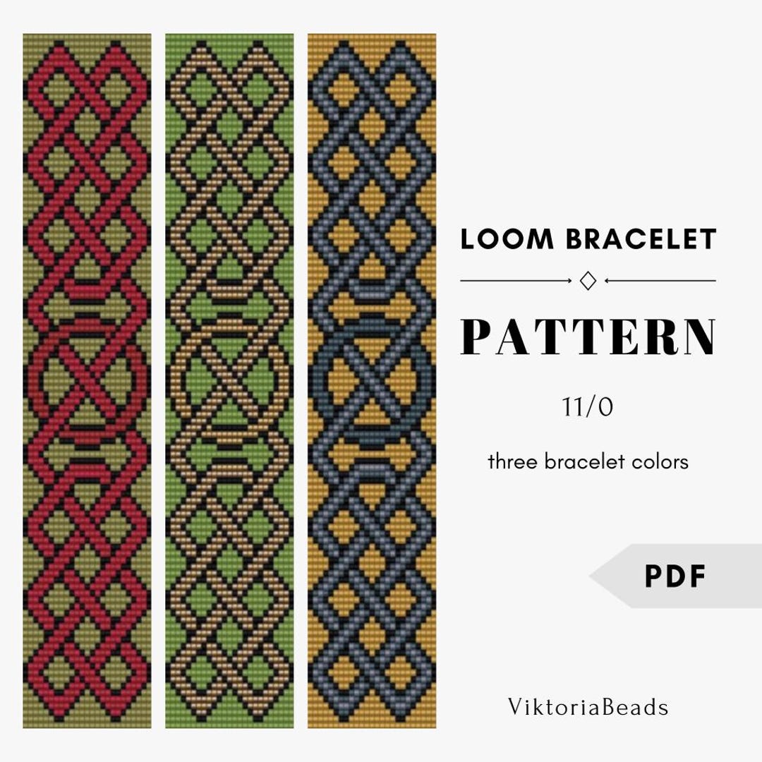 Celtic Knot Bracelet Pattern: Loom Seed Bead Cuff (PDF Pattern) - Etsy