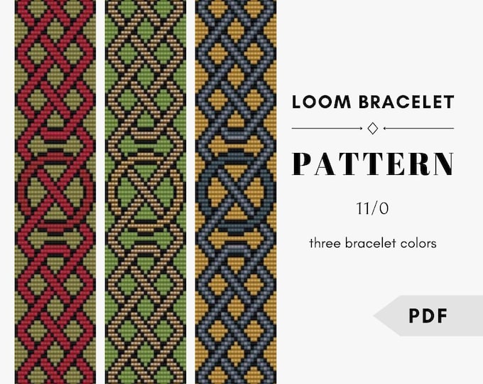 Celtic Knot Bracelet Pattern: Loom Seed Bead Cuff (PDF Pattern) - Etsy