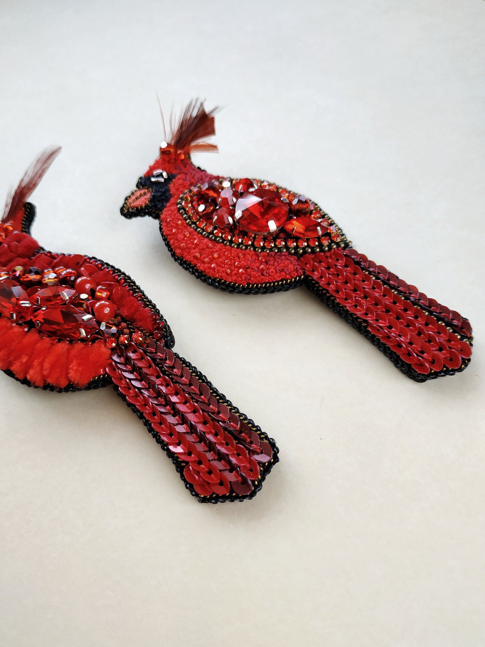 Red Cardinal Bird Brooch Northern Cardinal Beadwork - Etsy