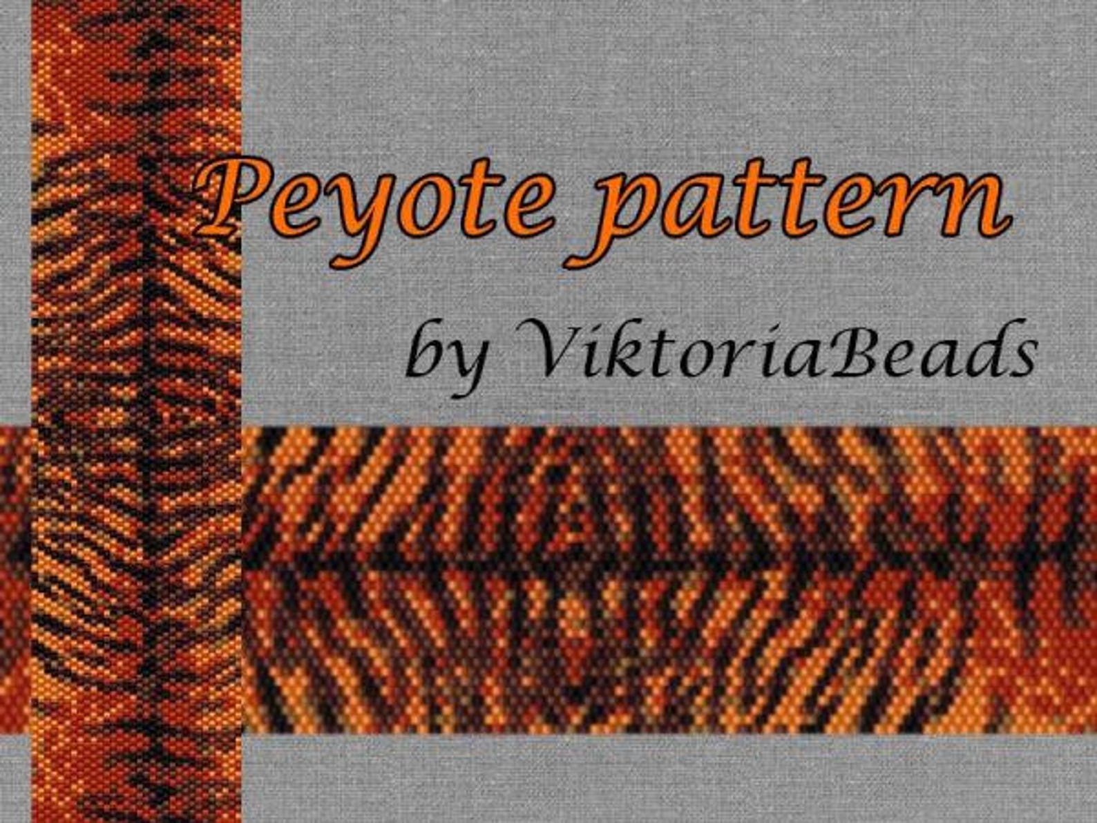 Tiger Skin Peyote Pattern Even Stitch Bracelet Animal Orange Beadwork ...