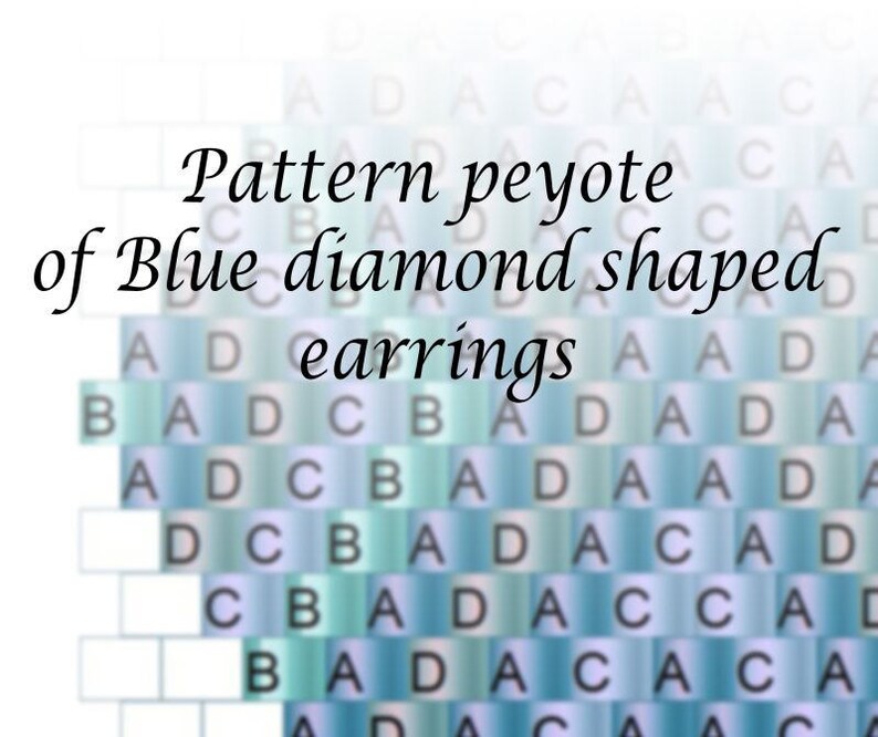 Pattern Peyote Blue Cyan Diamond Shaped Earrings Boho Dangle Earrings ...